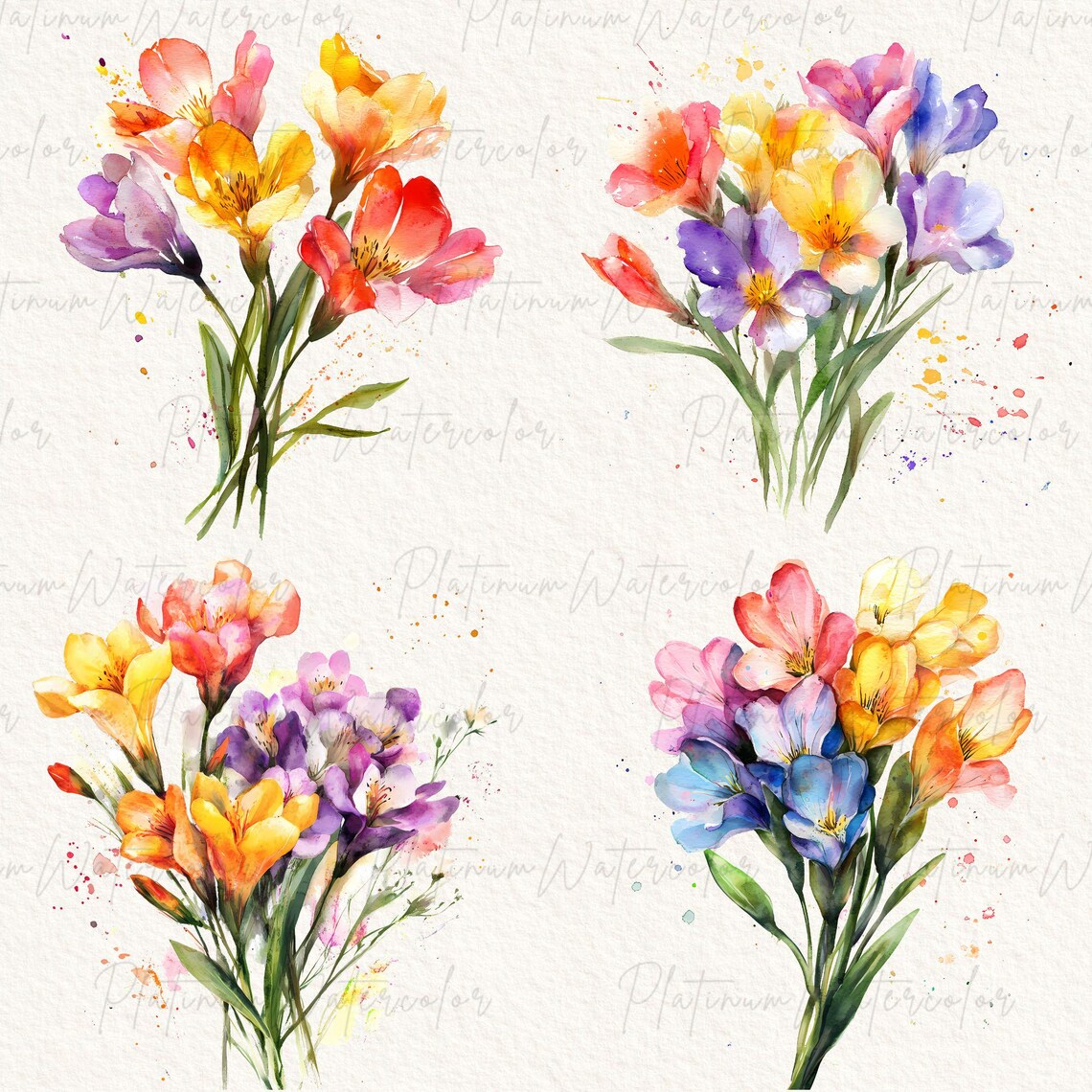 Freesias Clipart, Flower Clipart, Sublimation PNG, Freesias for a Touch ...