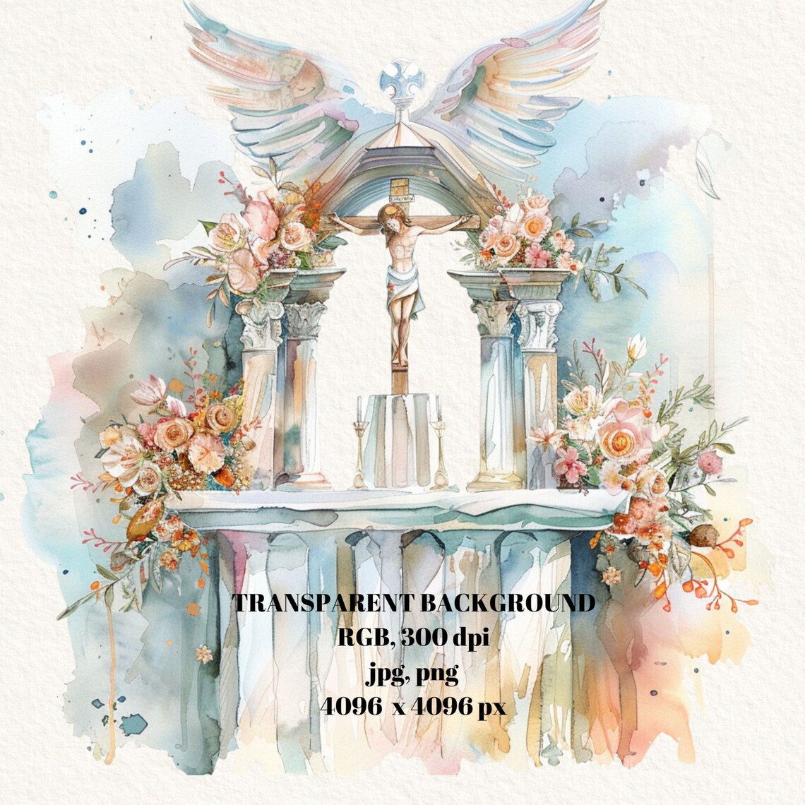 Catholic Altar, Church Altar Flowers Clipart, Catholic Watercolor ...