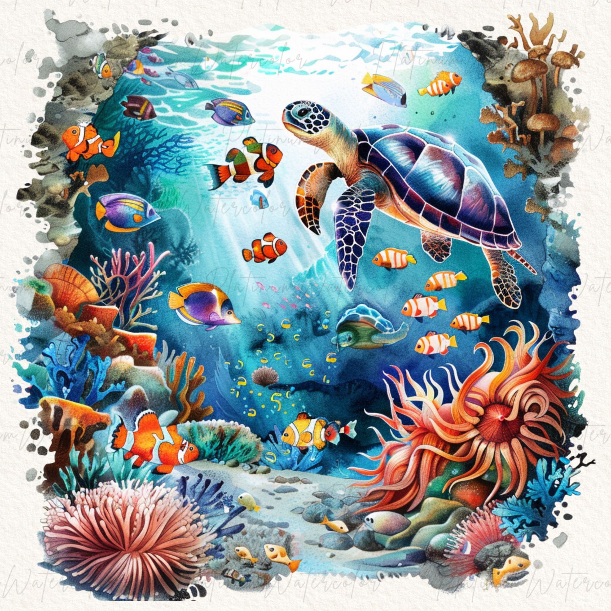 Under the Sea Clipart Bundle, Ocean Clipart, Magical Sea Png ...