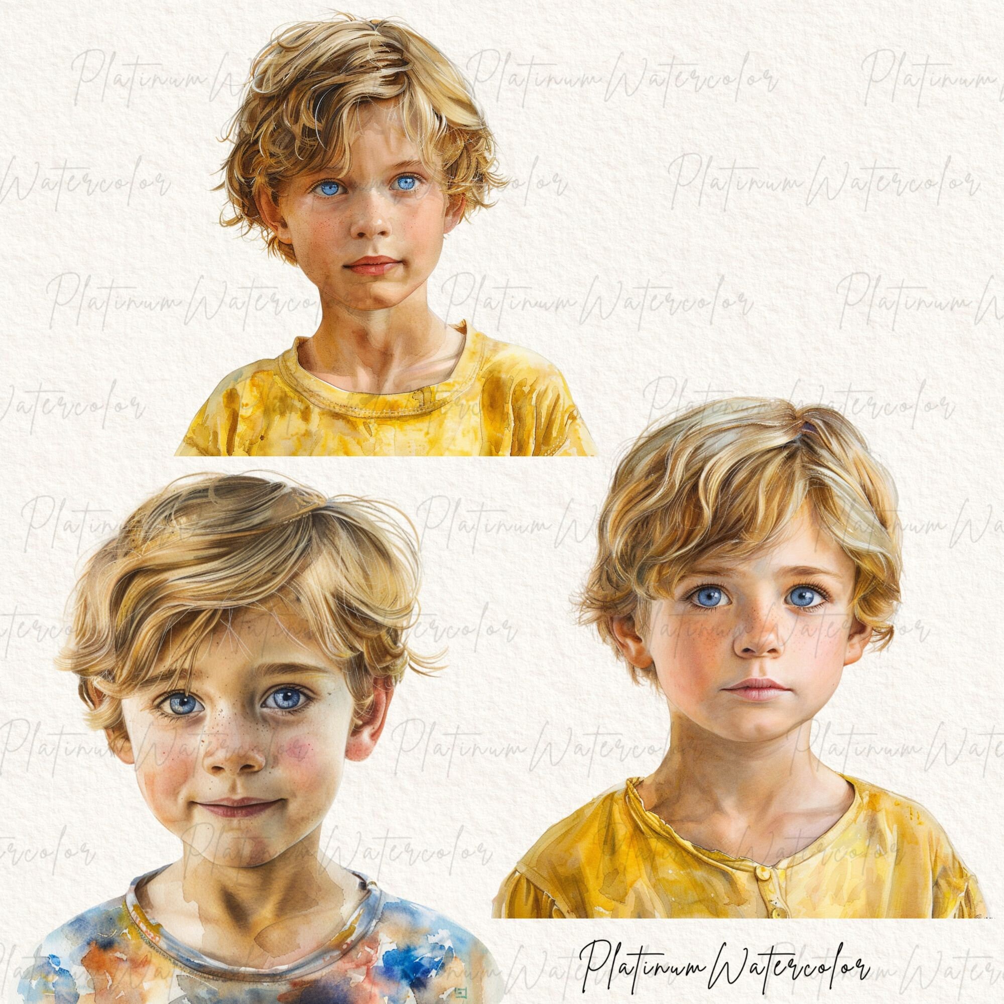 Watercolor Boys Clipart Bundle, Cute Boys Clipart, Little Boy ...