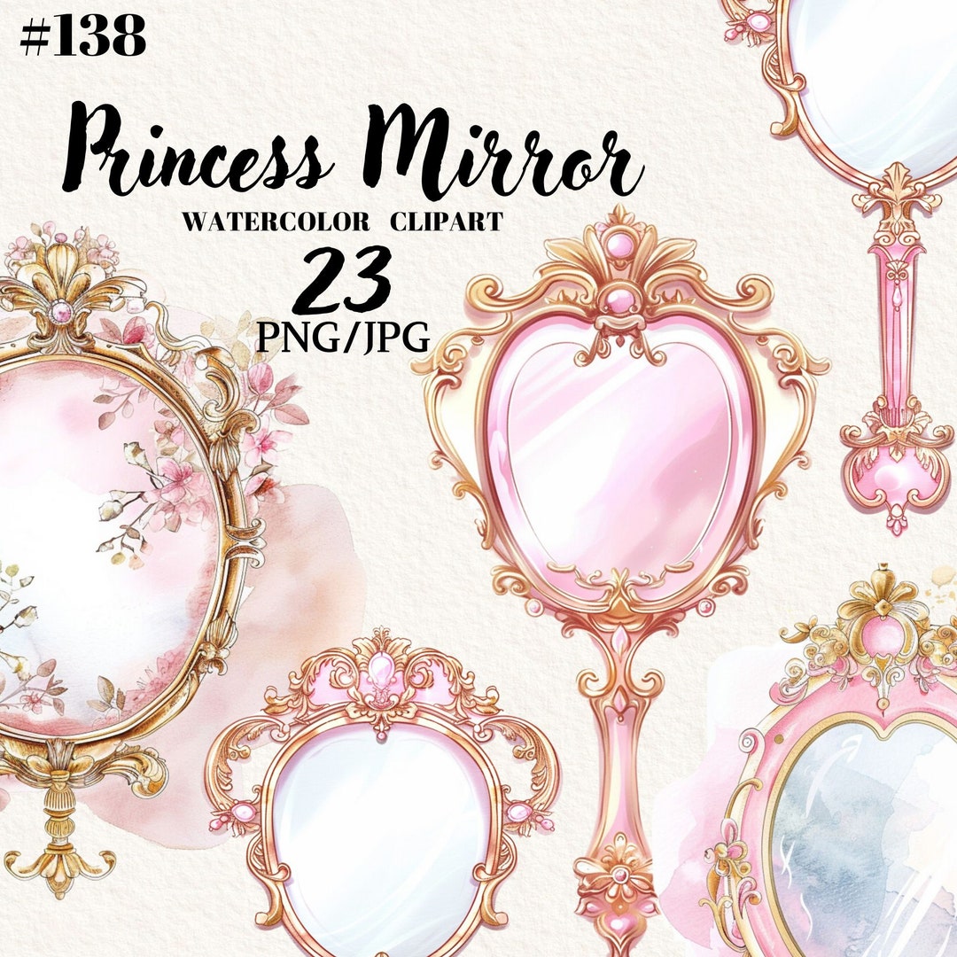 Magic Mirror Clipart, Pink Mirror Png, Mirror Art, Nursery Decor ...