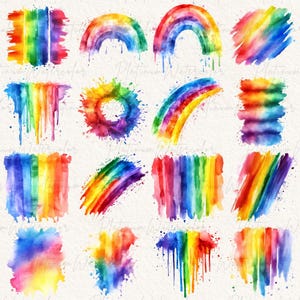 Rainbow Clipart Bundle, Watercolor Rainbow Png, Rainbow Wall Art ...