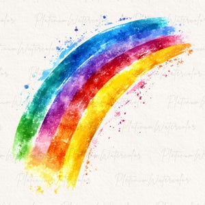 Rainbow Clipart Bundle, Watercolor Rainbow Png, Rainbow Wall Art ...