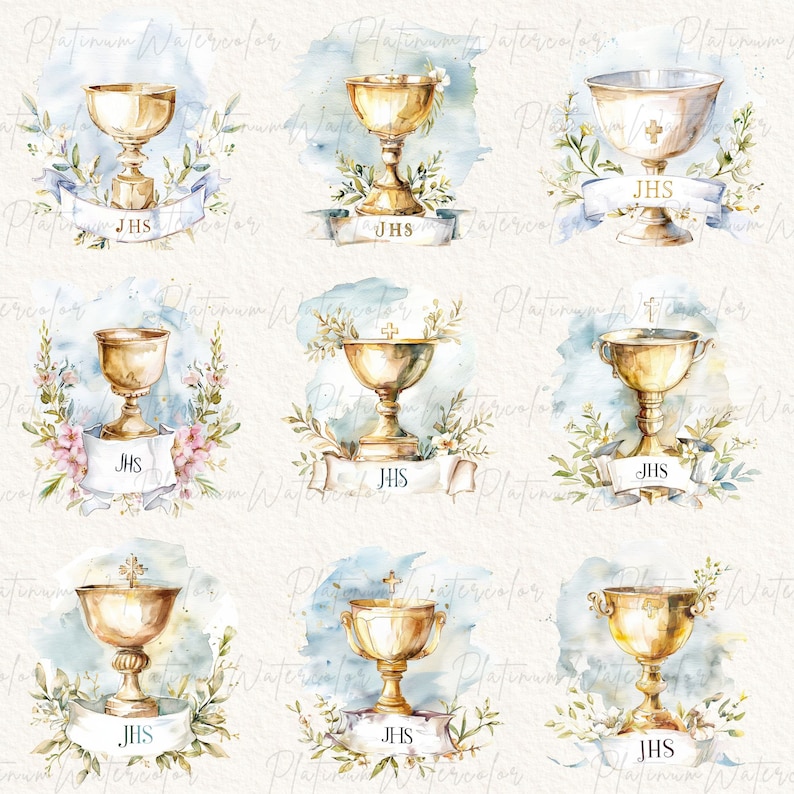 Golden Chalice Png, Host First Holy Communion Clipart, First Communion ...