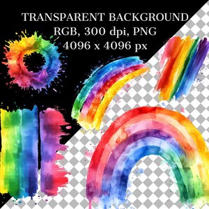 Rainbow Clipart Bundle, Watercolor Rainbow Png, Rainbow Wall Art ...