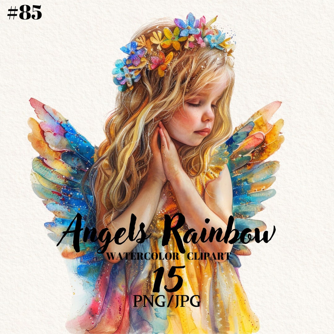 Baby Angels Watercolor Clipart, Child Angels Clipart, Watercolor ...