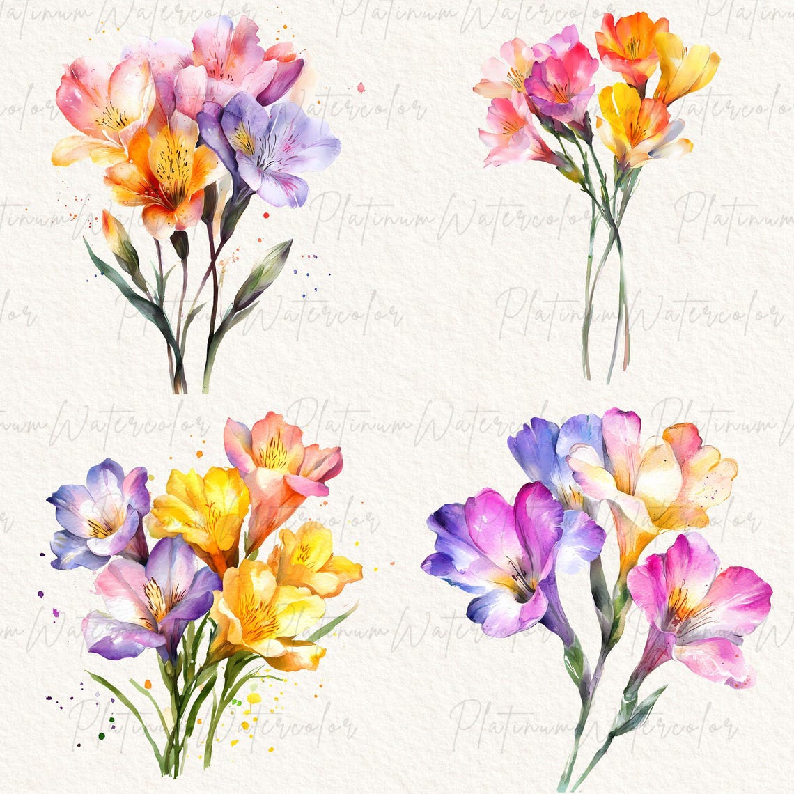 Freesias Clipart, Flower Clipart, Sublimation PNG, Freesias for a Touch ...