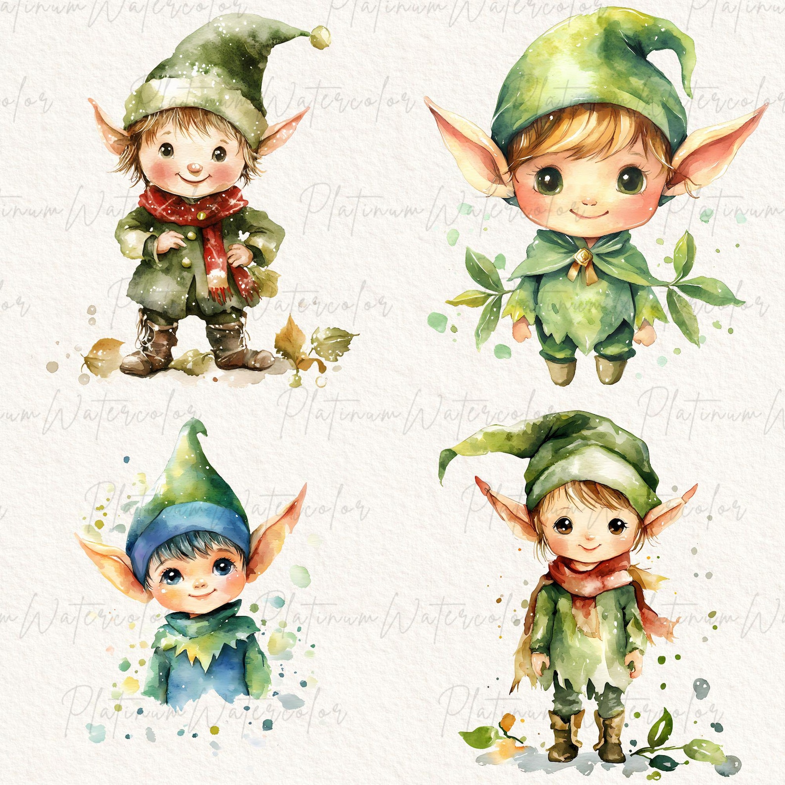Whimsical Elf Clipart Set - Magical Graphics for Instant Download - Etsy
