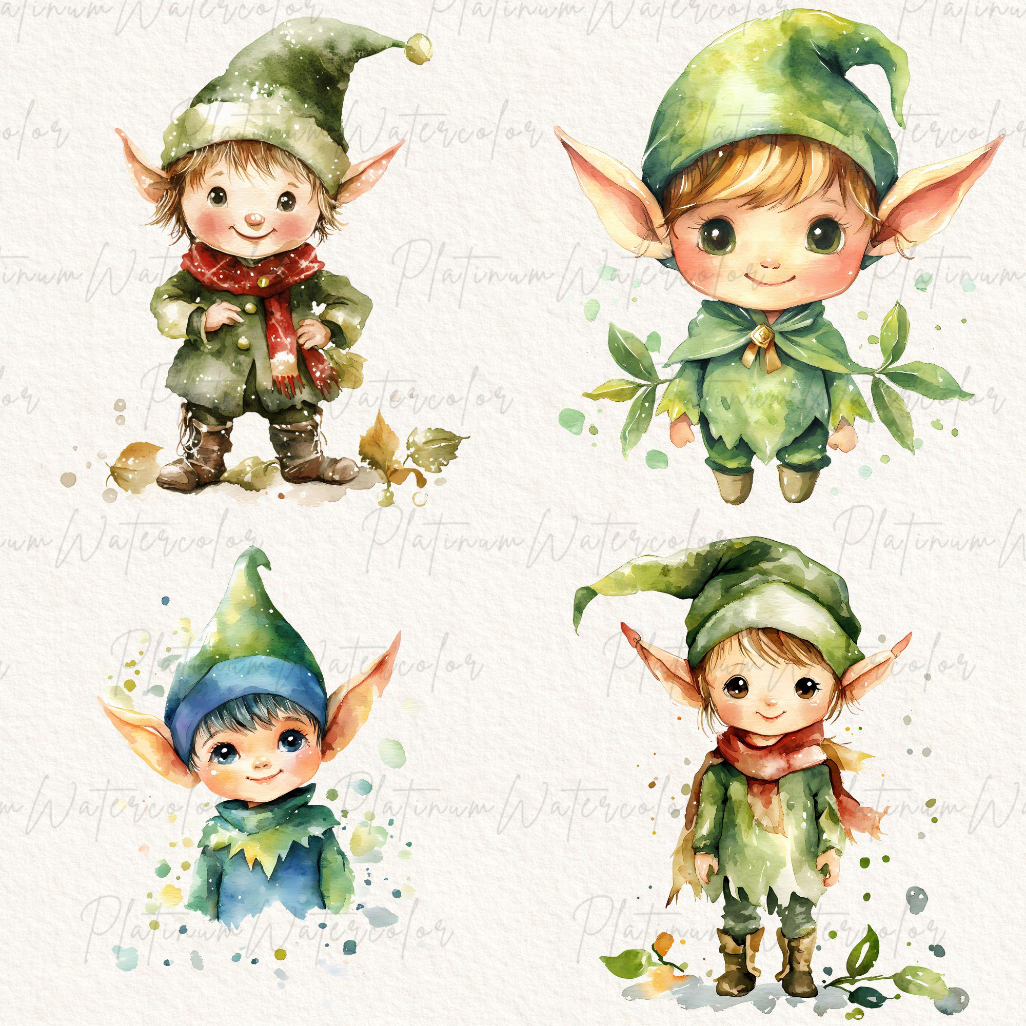 Whimsical Elf Clipart Set - Magical Graphics for Instant Download - Etsy