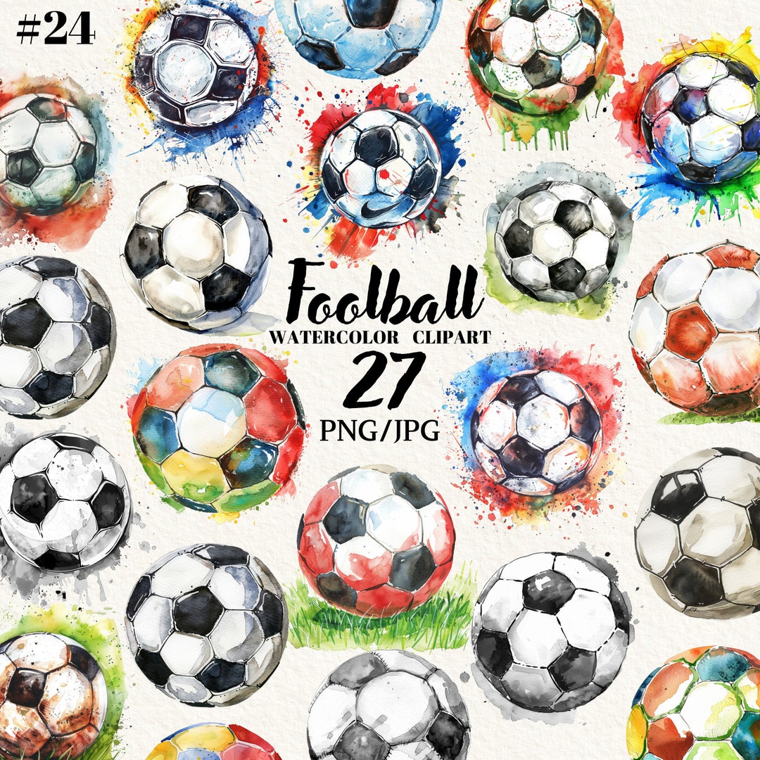 Watercolor Soccer Ball Clipart, Sports Clipart Png, Football Png Jpg ...