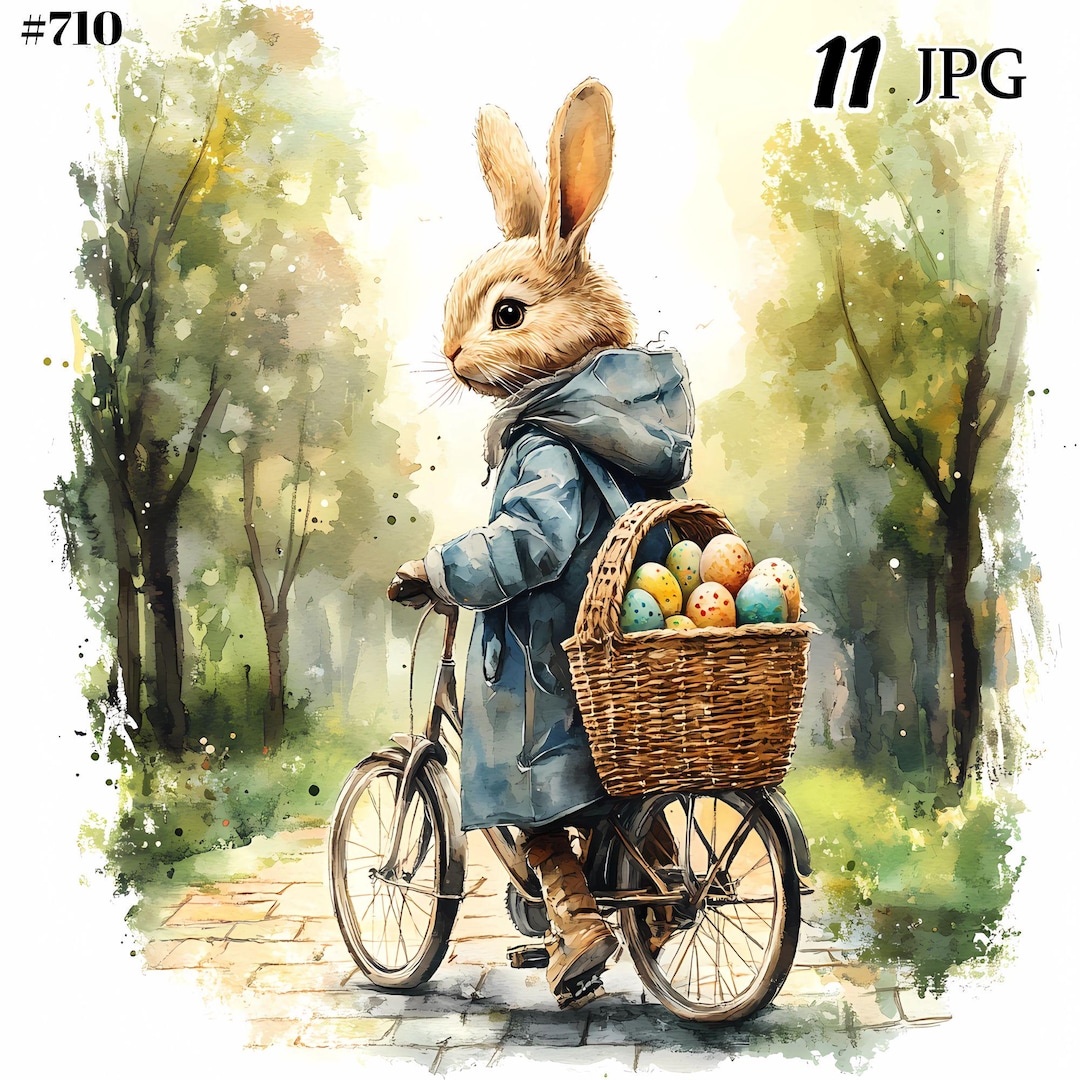 Whimsical Rabbit Clipart Set for Easter Crafts and Decor, Digital ...