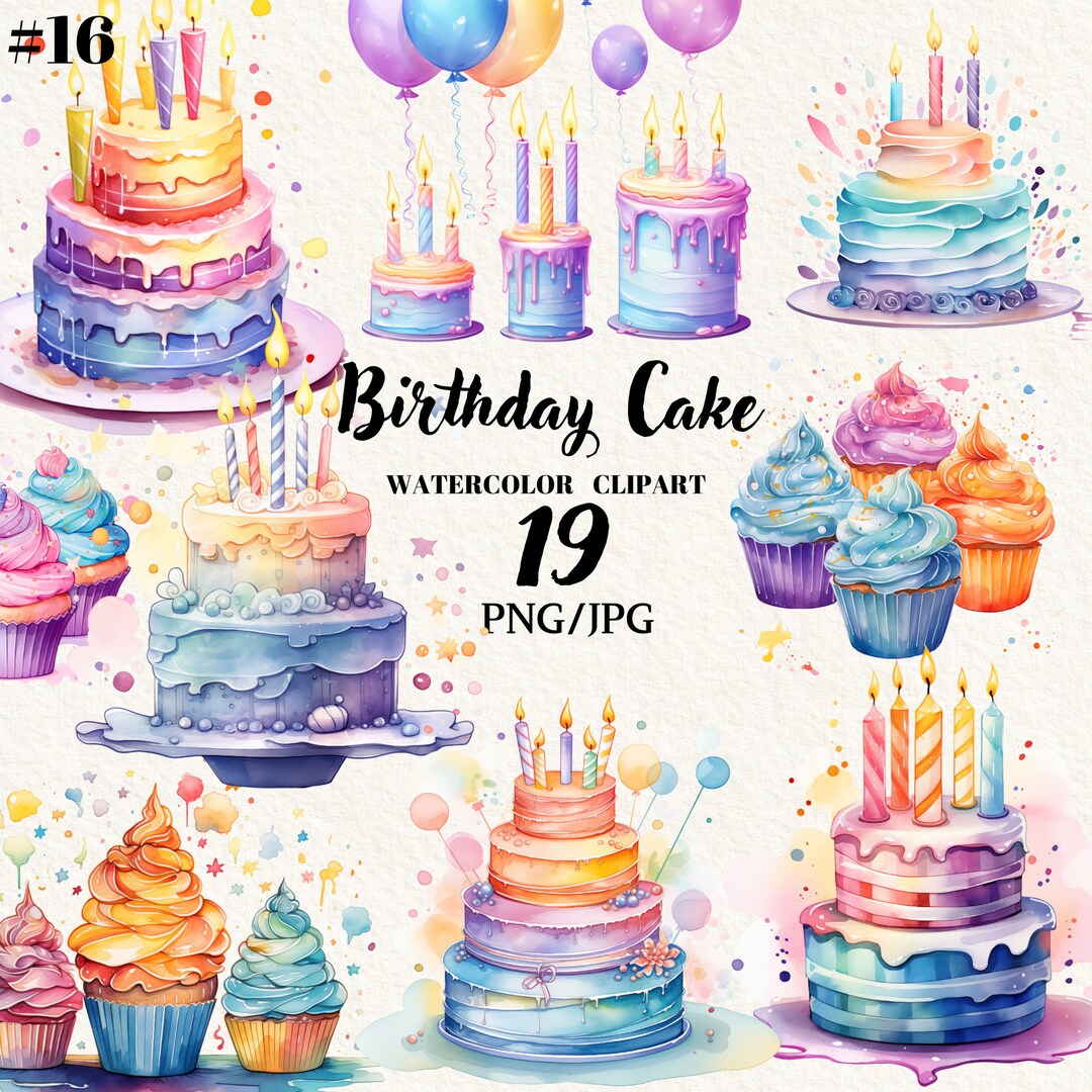 Birthday Party Cake Clipart Png, Clipart Bundle Party, Birthday Cards ...