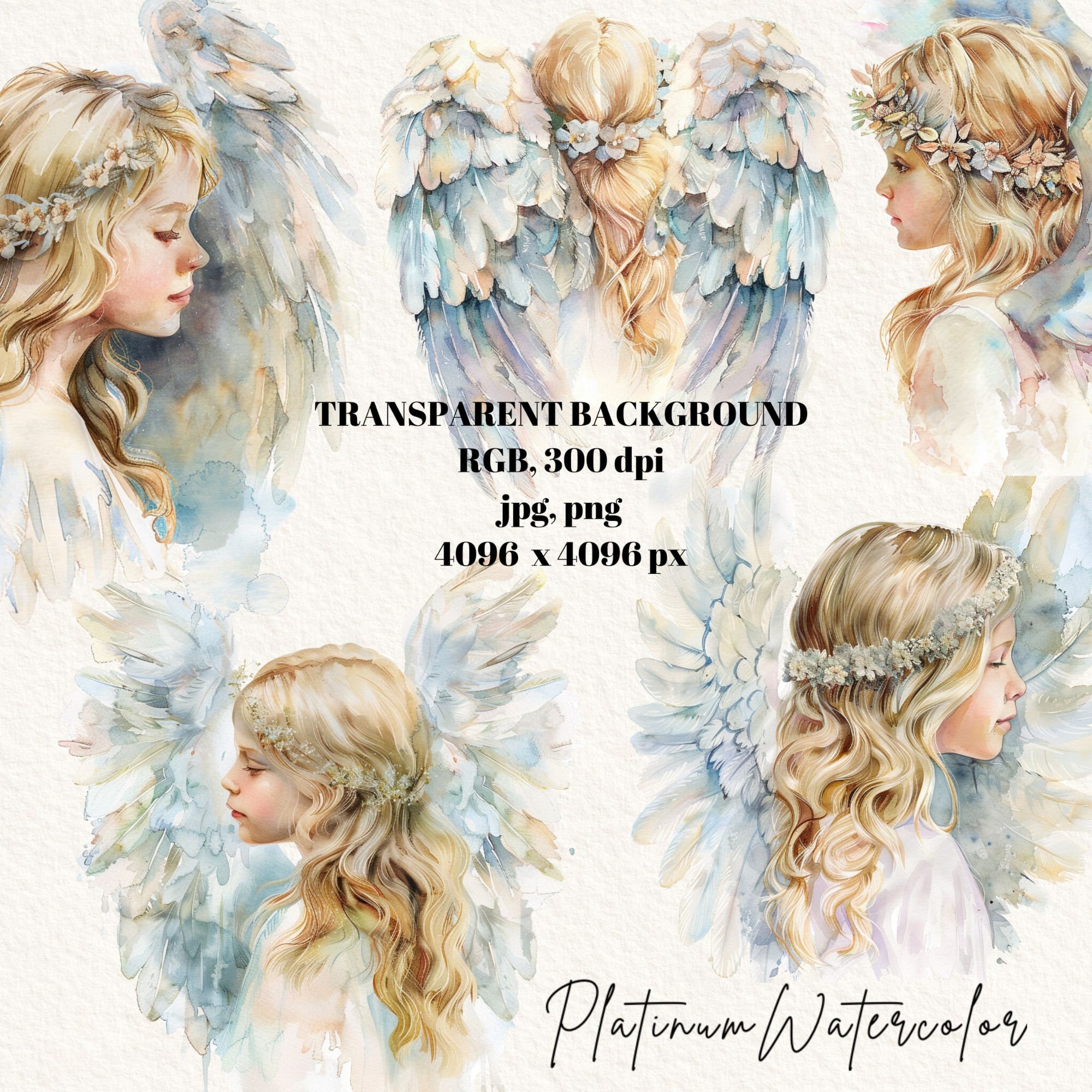 Watercolor Angels PNG Clipart, Angel With Wings Clipart, Watercolor ...