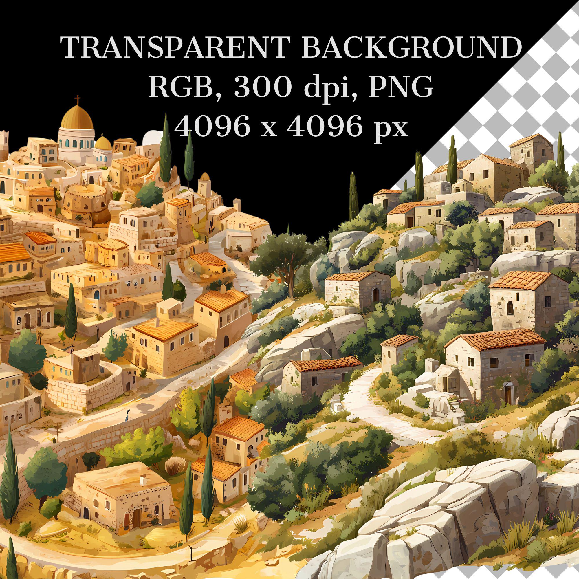 Judean Hills Clipart Bundle, Old Testament Clipart, Transparent ...