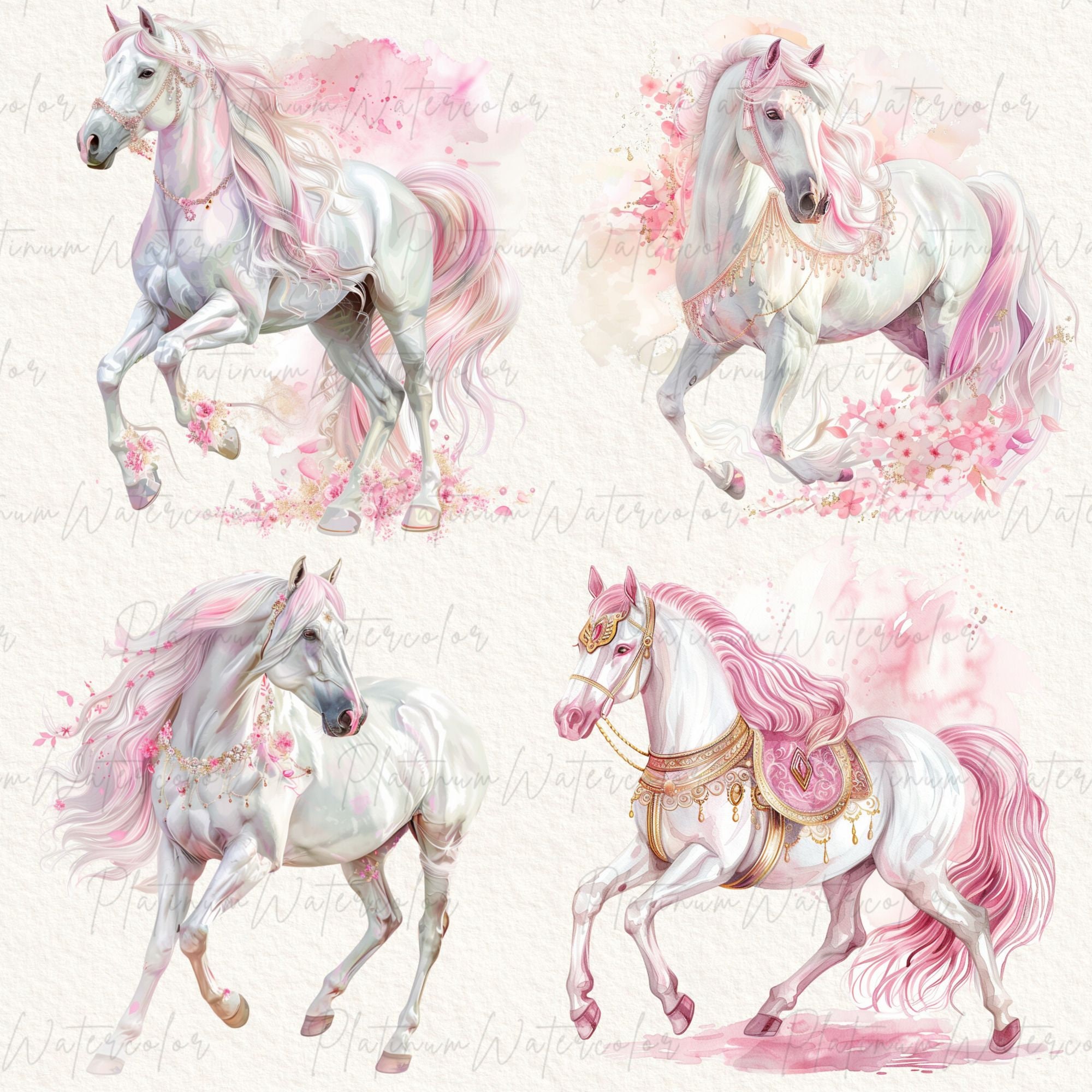 Fairy Tale Horse Clipart, Magical Pony Graphics, Fantasy Animal Art ...