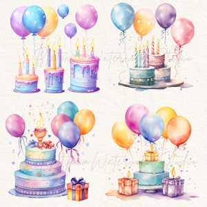 Birthday Balloons Cake Present Clipart Party, Birthday Doodles ...