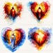 Watercolor Heart of God Clipart Bundle, Heart of God PNG, Transparent ...