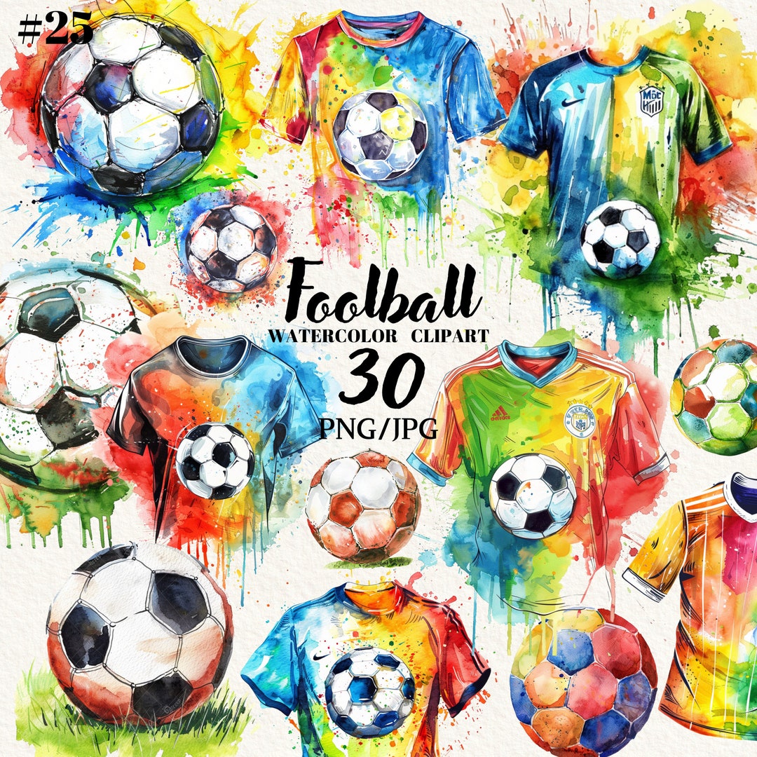 Watercolor Football Clipart, Football T-shitr PNG Clipart, Sports ...