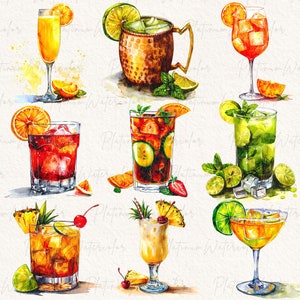 Bar Menu Clipart Bundle, Signature Drink Sign PNG, Drink Menu Graphic ...