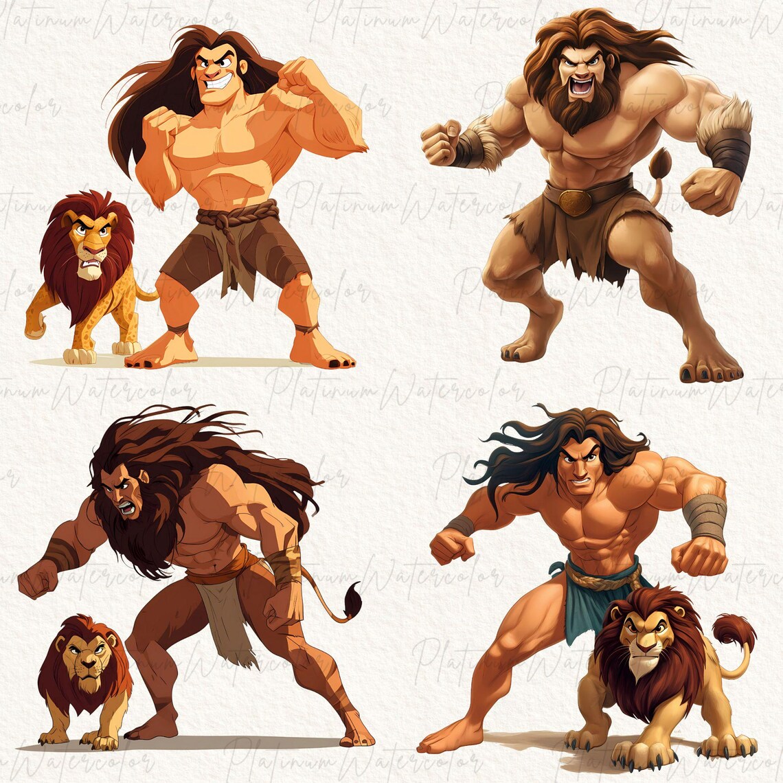 6 Samson Biblical Characters Clipart Bundle, Old Testament Character ...