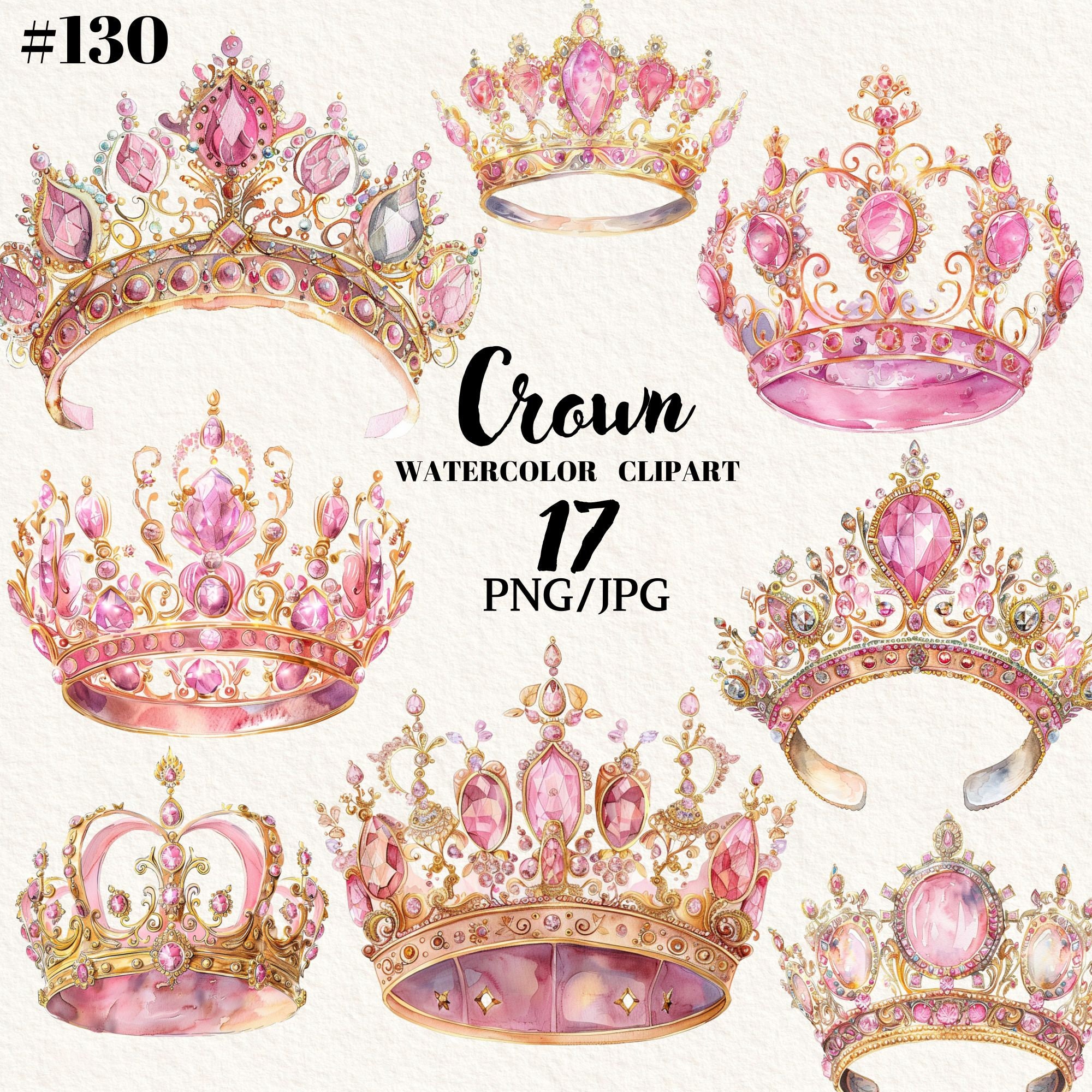 Prince Crown Clipart, Princesse Crown Clipart, Royal Graphics, Digital ...