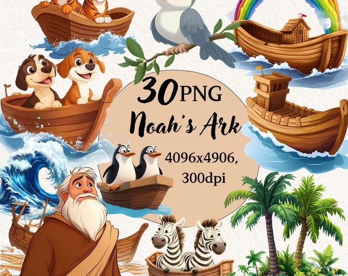 Noahs Ark Clipart, Noah's Ark PNG, Bible Clipart, Bible Characters ...