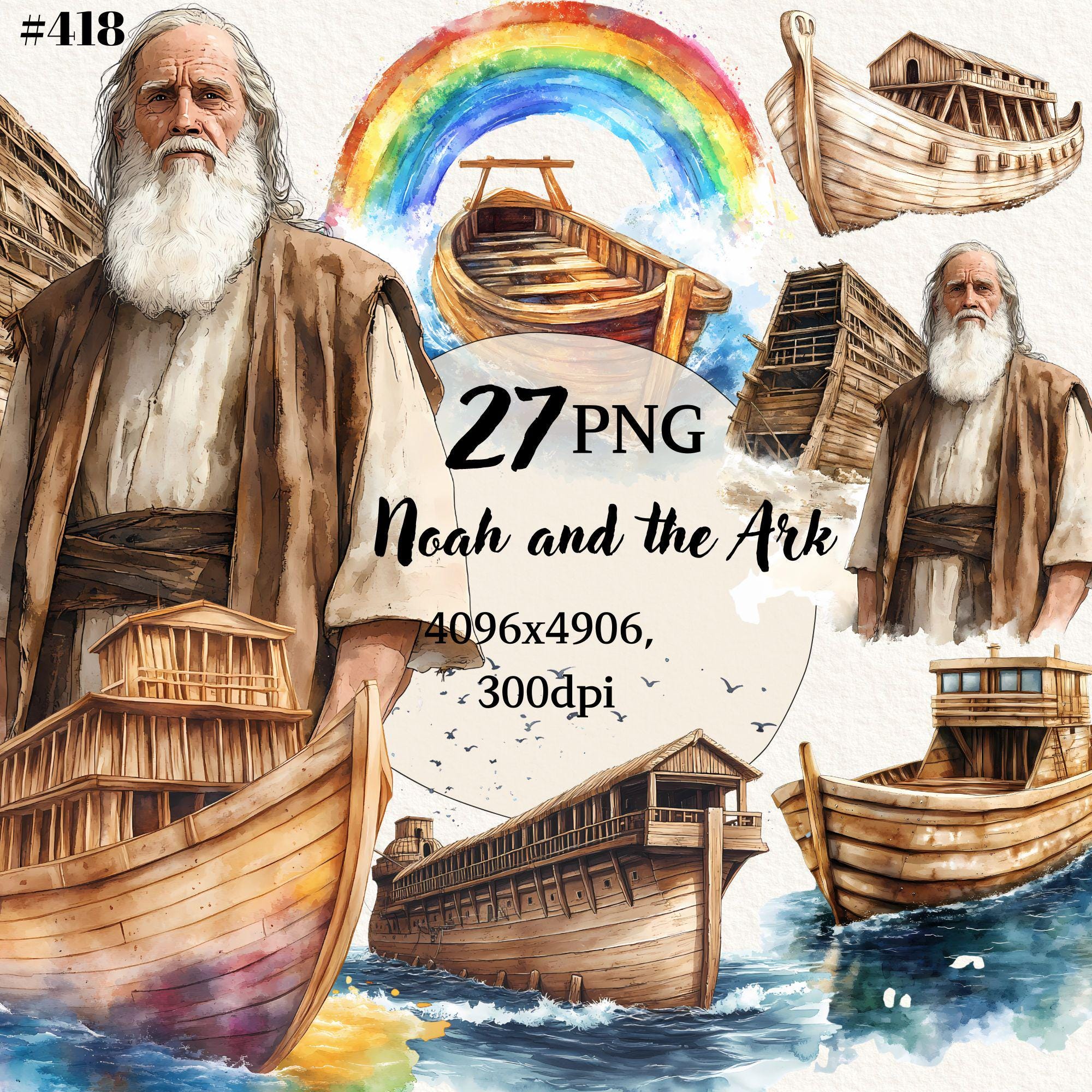 Noah's Ark Clipart, Noah's Ark Nursery, Transparent Background, Digital ...