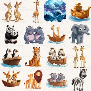 Noahs Ark Png, Clipart Bundle, Transparent Background, Digital Clipart ...