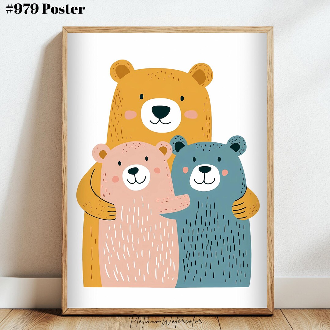 Teddy Bear Poster, Digital Download - Kid-friendly Digital Print for ...
