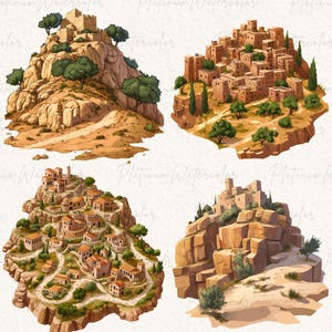 Judean Hills Clipart Bundle, Old Testament Clipart, Transparent ...