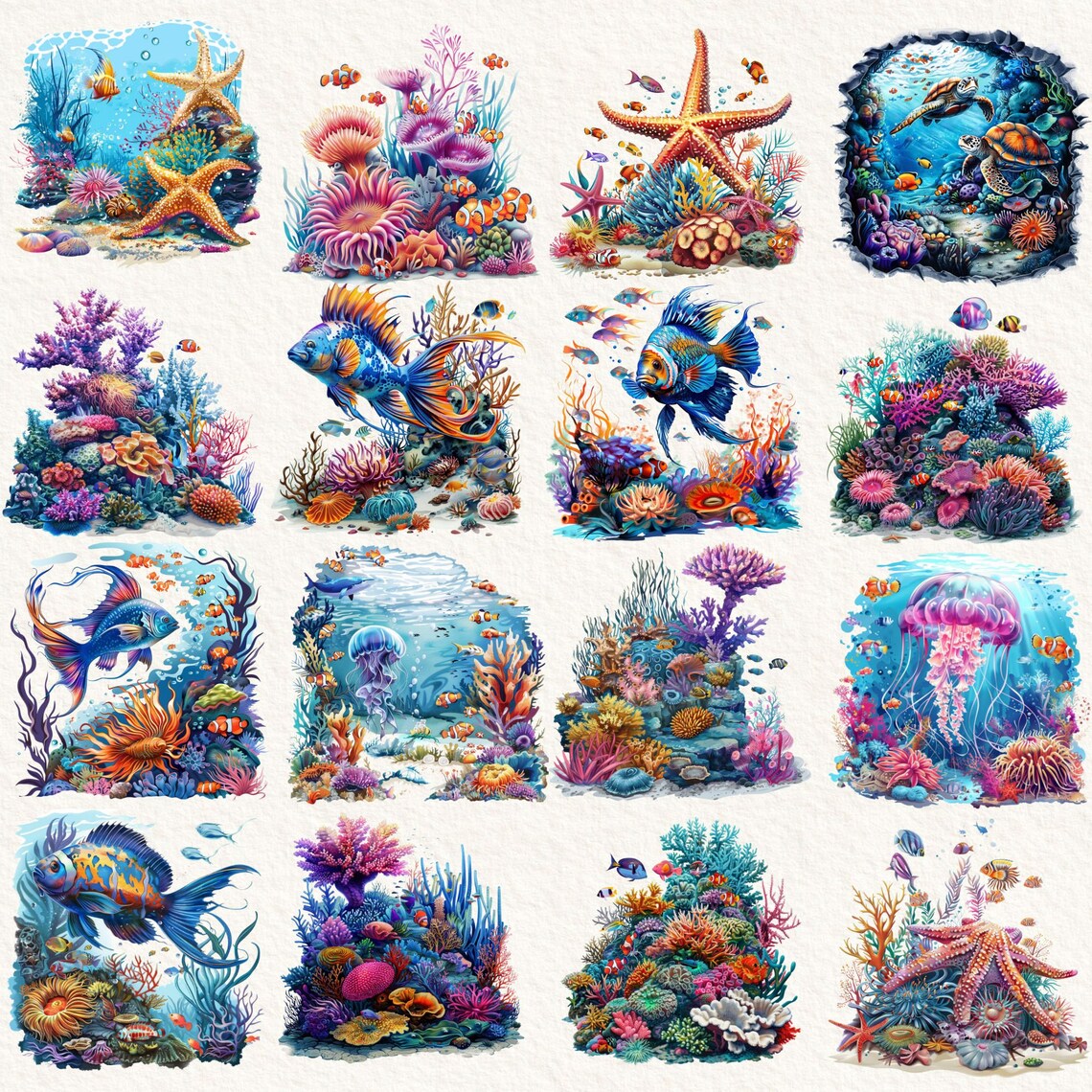 Under the Sea Clipart Bundle, Ocean Clipart, Magical Sea Png ...