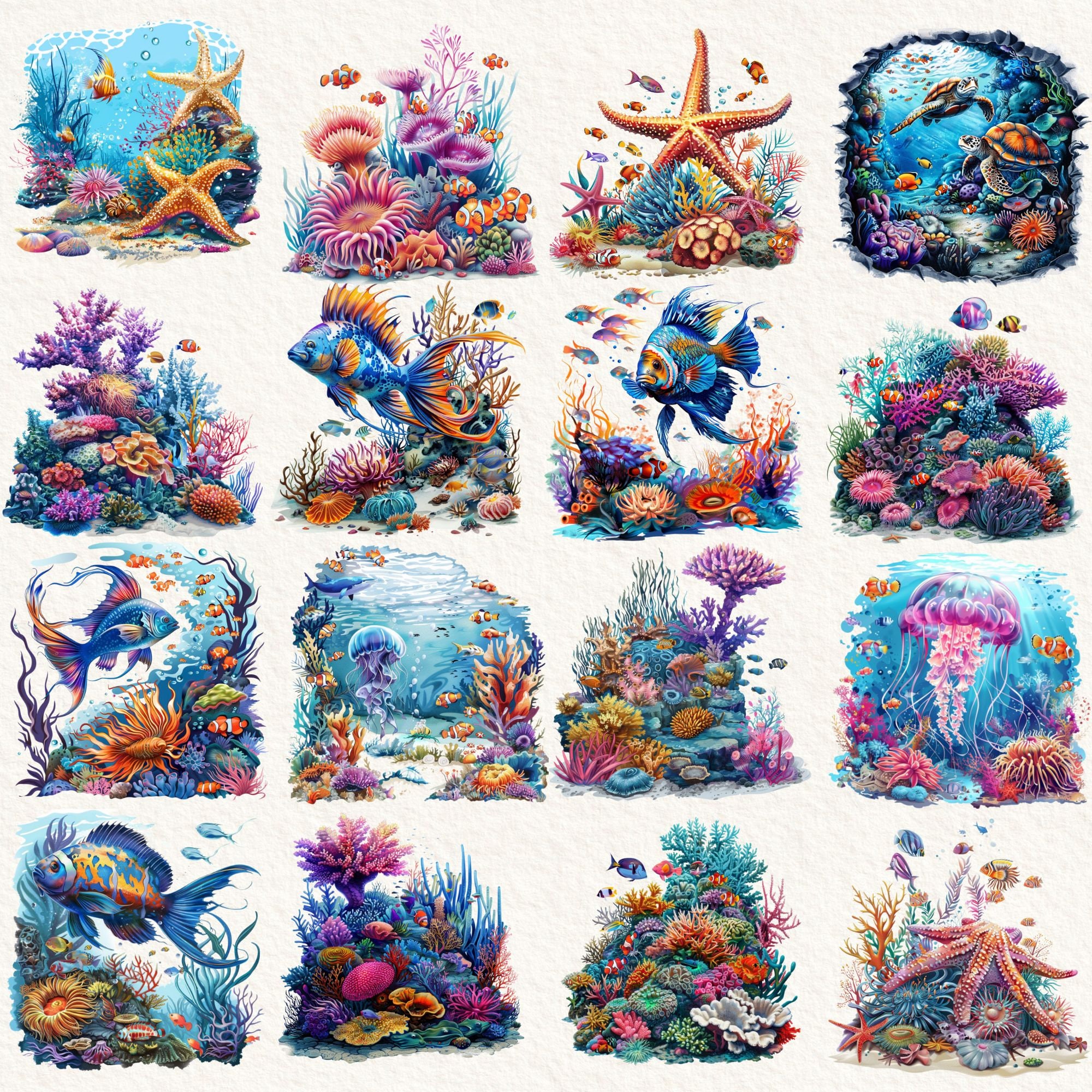 Under the Sea Clipart Bundle, Ocean Clipart, Magical Sea Png ...