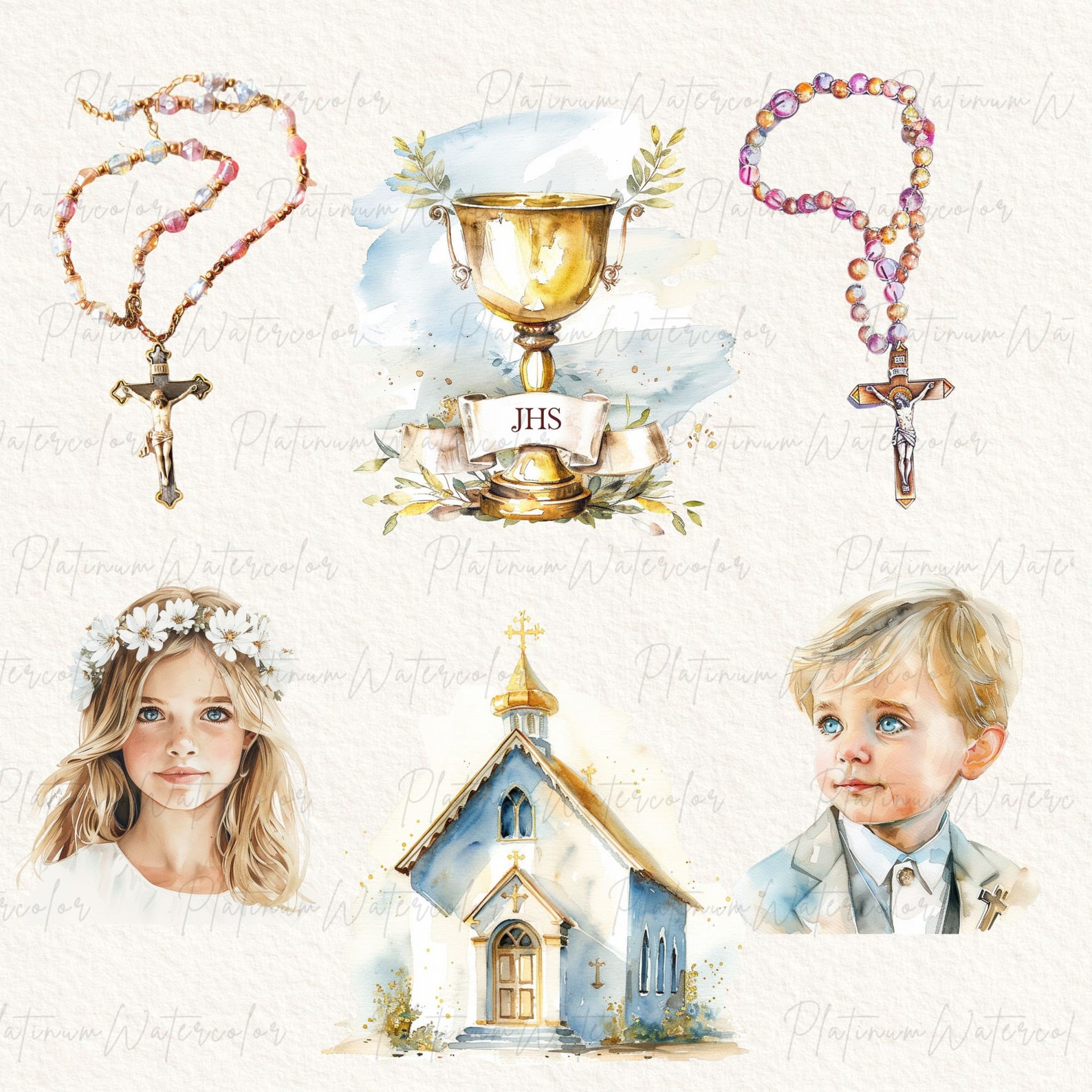 First Communion Clipart, First Holy Communion Clipart, Watercolor Clip ...