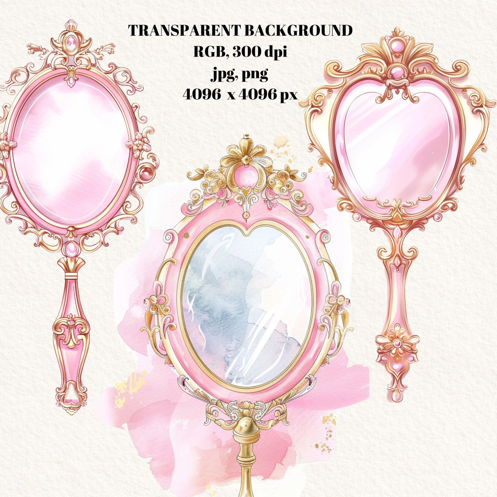 Magic Mirror Clipart, Pink Mirror Png, Mirror Art, Nursery Decor ...