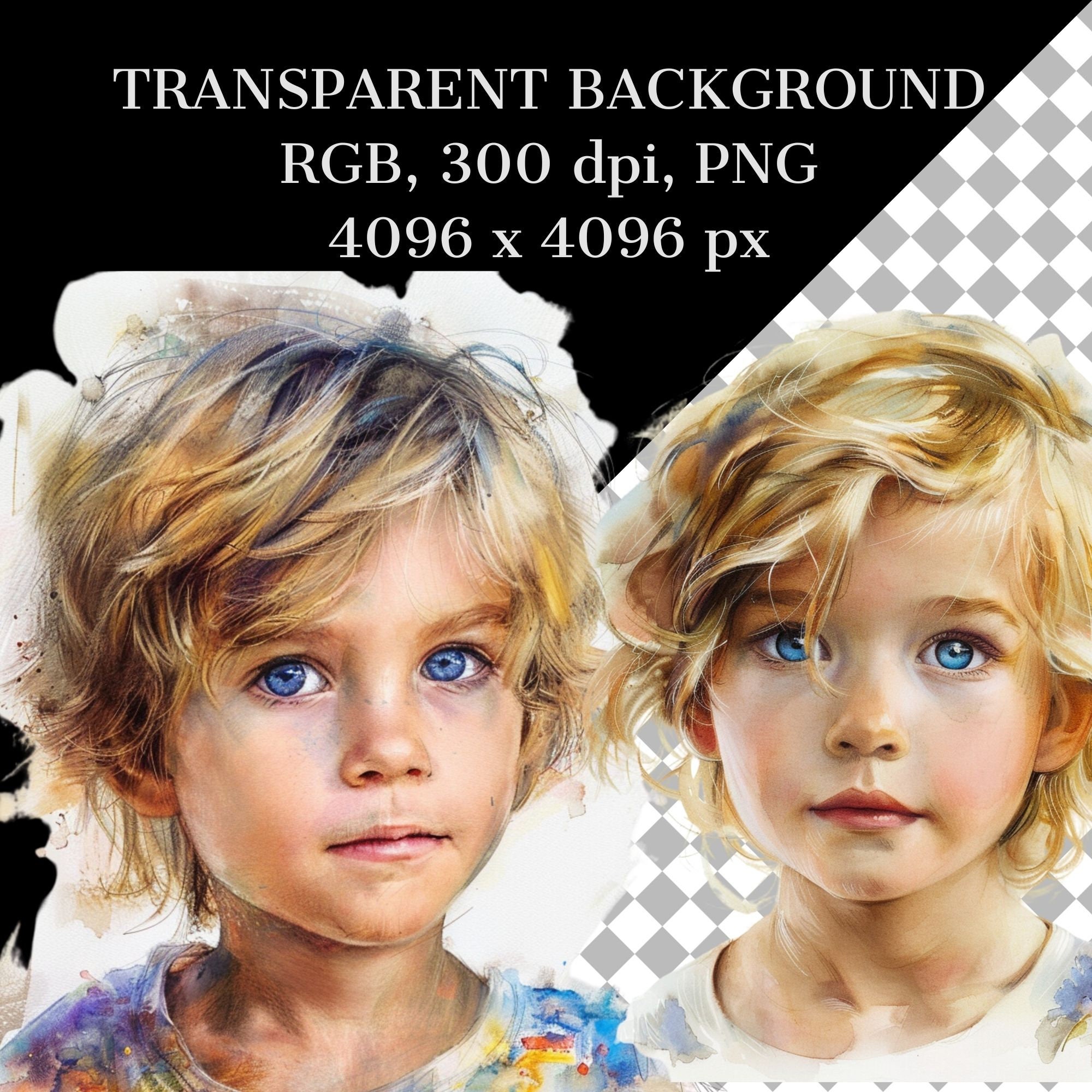 Cute Boy Girl Clipart, Little Boy Clipart, Watercolor Boys Clip Art ...