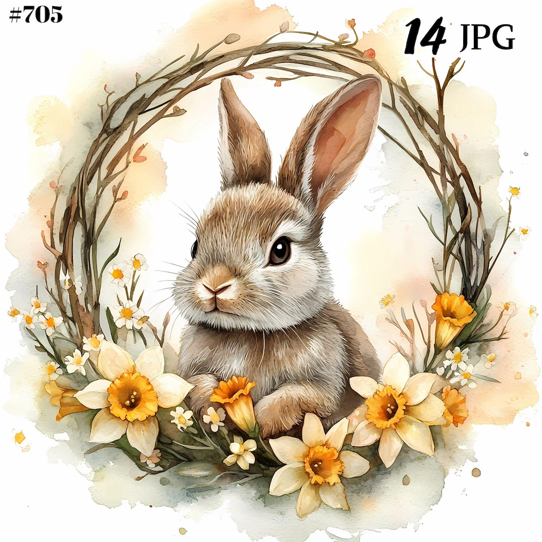 Easter Clipart, Easter Bunny Clipart Bundle, JPG Printable Graphics. - Etsy