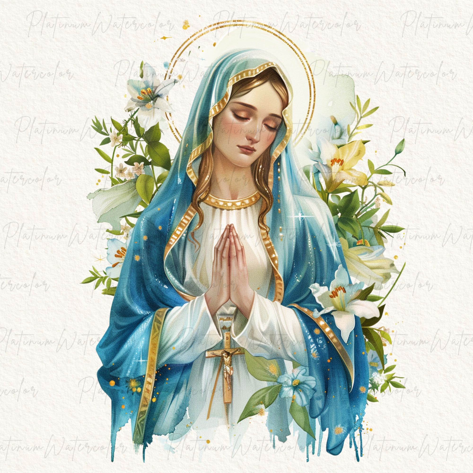 Virgin Mary, Clipart Bundle, Catholic Art, Vintage Holy Mary ...
