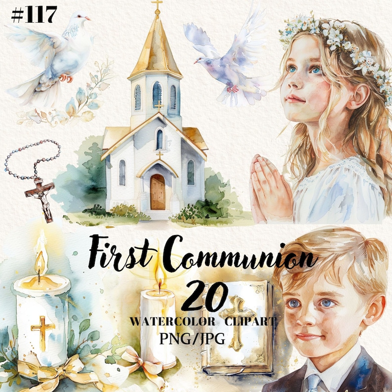 First Holy Communion Clipart, Clipart Bundle, Religious Png ...