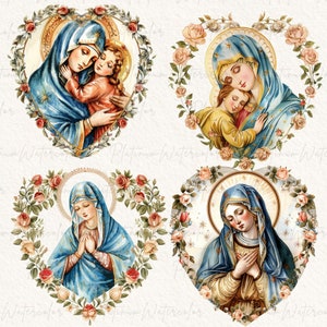 Virgin Mary Clipart Bundle, Catholic Art, Christian Clipart ...