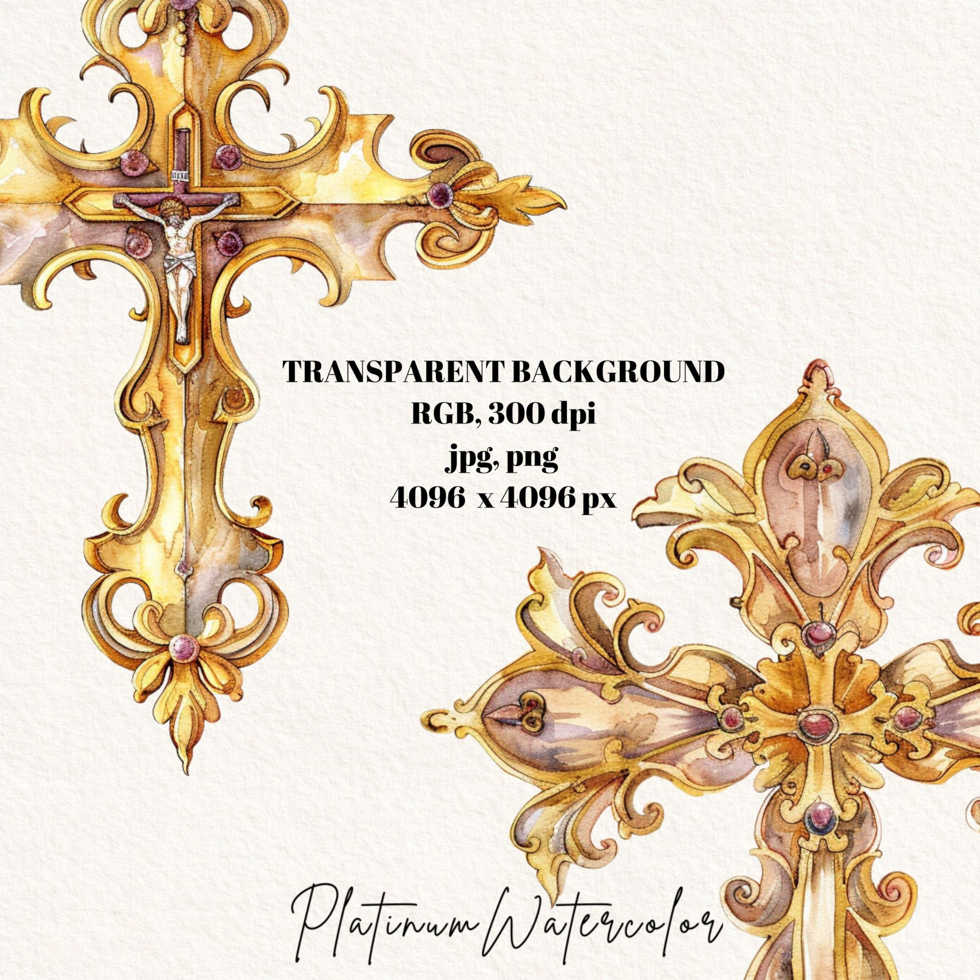 First Communion Holy Gold Cross Clipart, Christian Cross Png ...