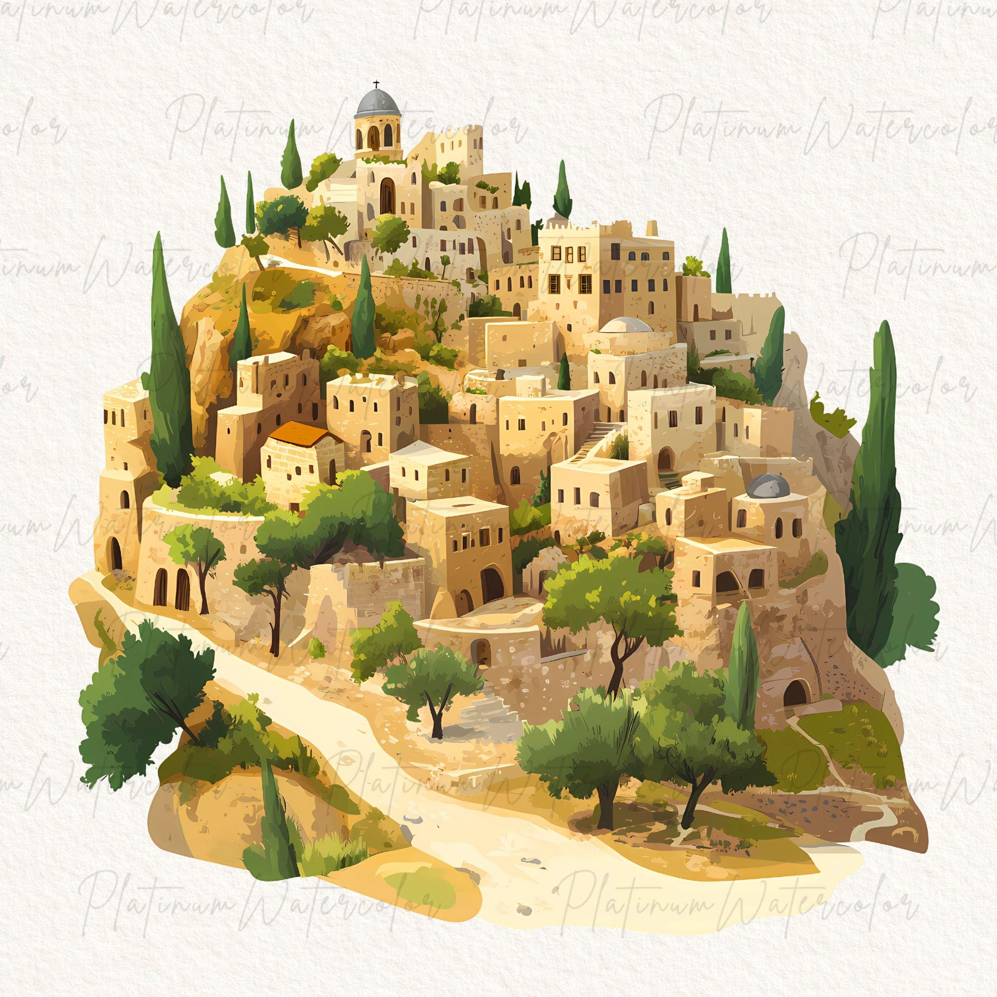 Judean Hills Clipart Bundle, Old Testament Clipart, Transparent ...