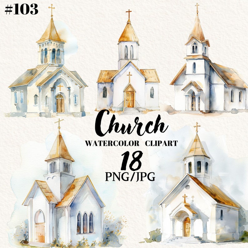 Church Watercolor Clipart, Catholic Watercolor, First Communion ...