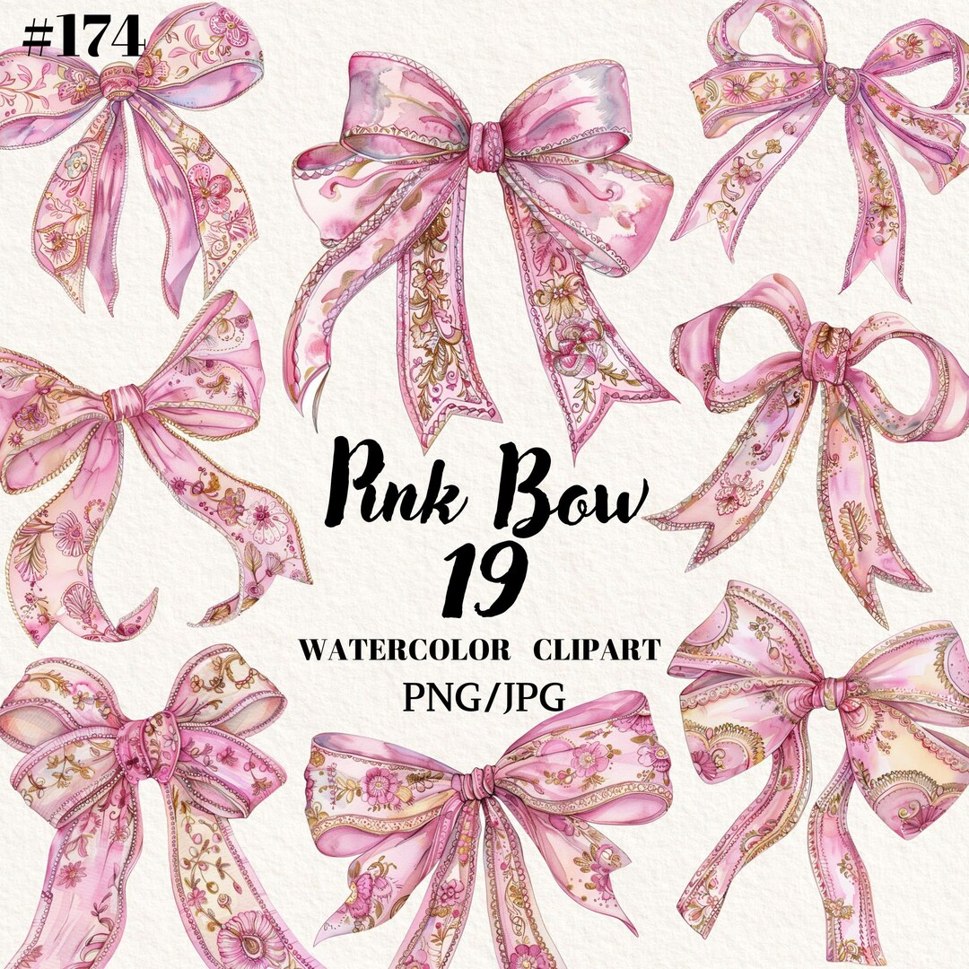 Bows Clipart Bundle, Gift Bow, Wedding Clipart, Nursery Decor ...