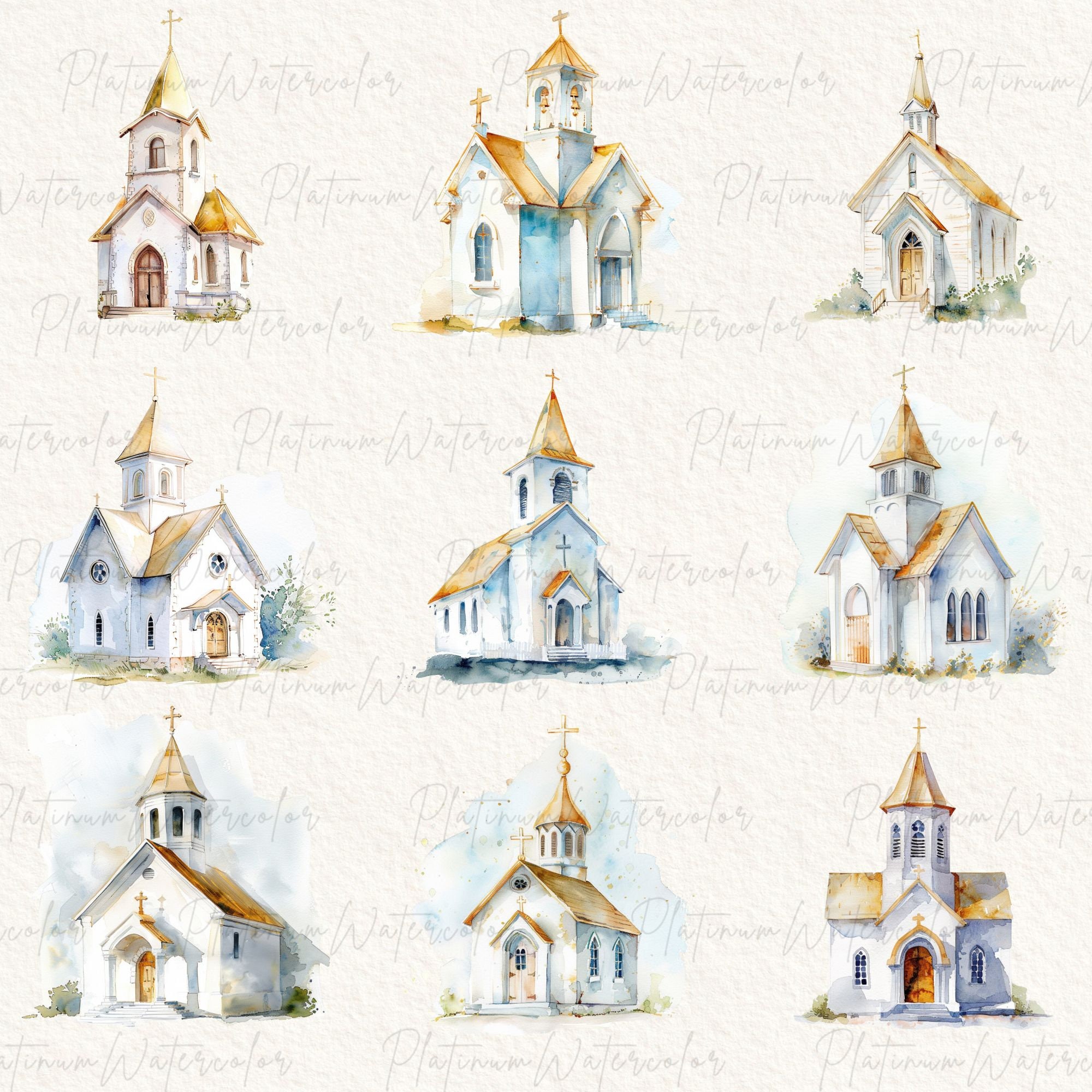 Church Watercolor Clipart, Catholic Watercolor, First Communion ...