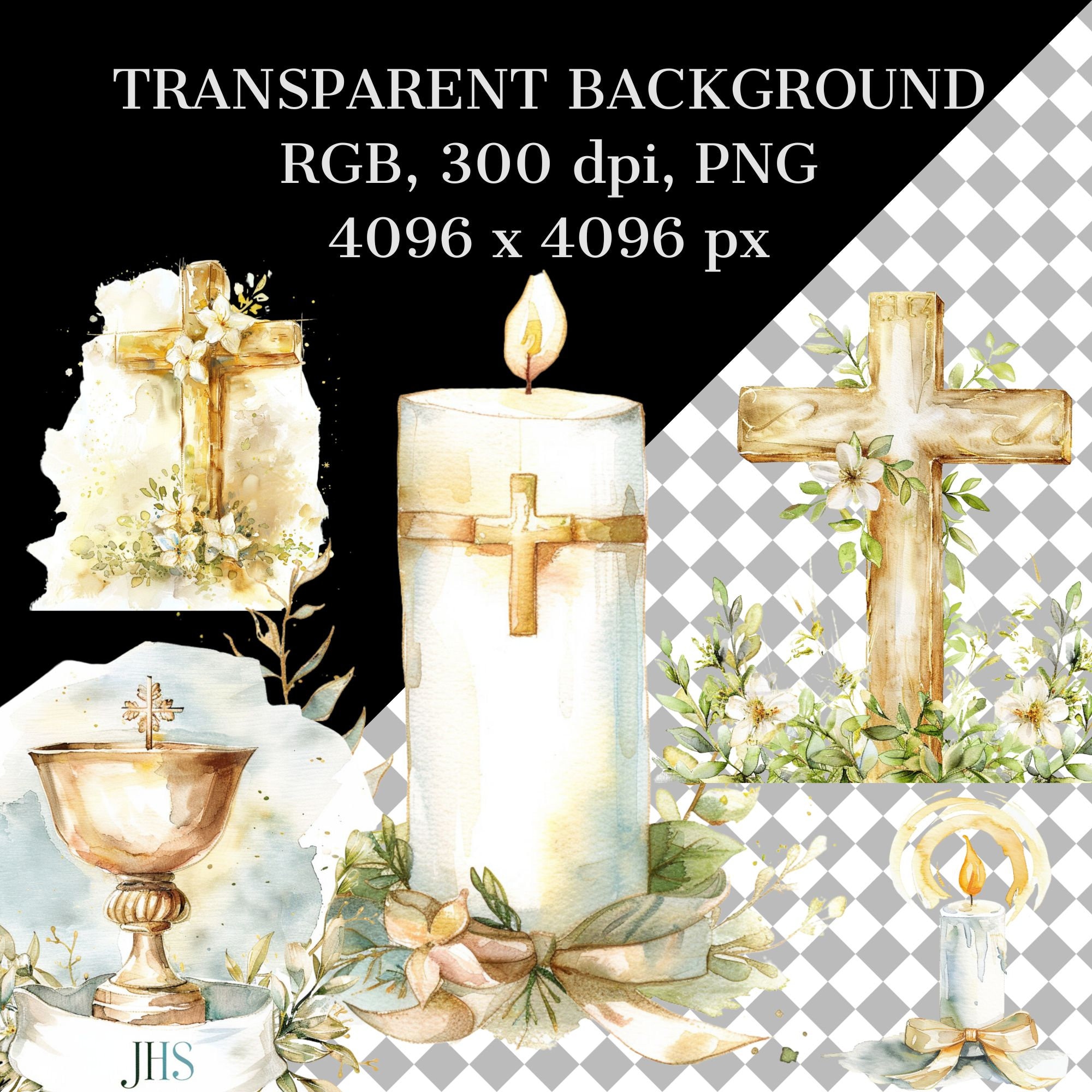 Catholic Watercolor, First Communion Elements, First Holy Communion ...