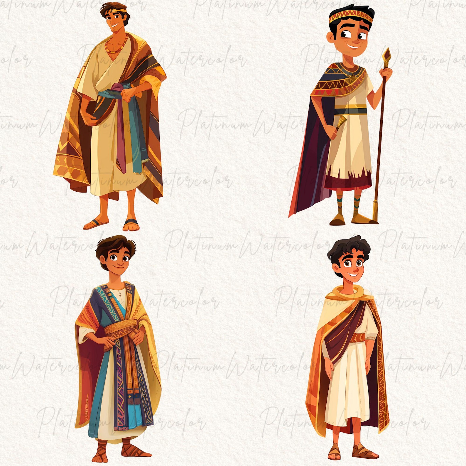 Joseph Biblical Characters, Clipart Bundle, Bible Study, Transparent ...