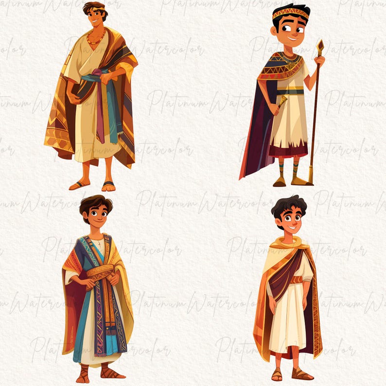 Joseph Biblical Characters, Clipart Bundle, Bible Study, Transparent ...