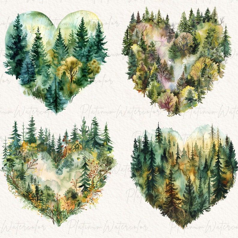 Forest Background Png, Png Overlays Forest, Hearts Clipart, Tree ...