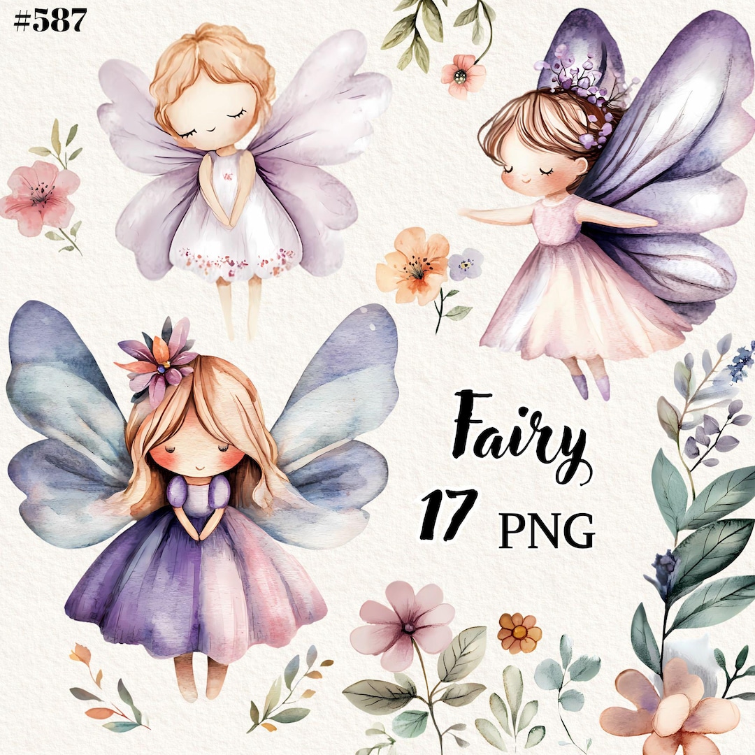 10 Png Little Fairy Clipart Bundle, Fairy Images, Flower Fairy ...