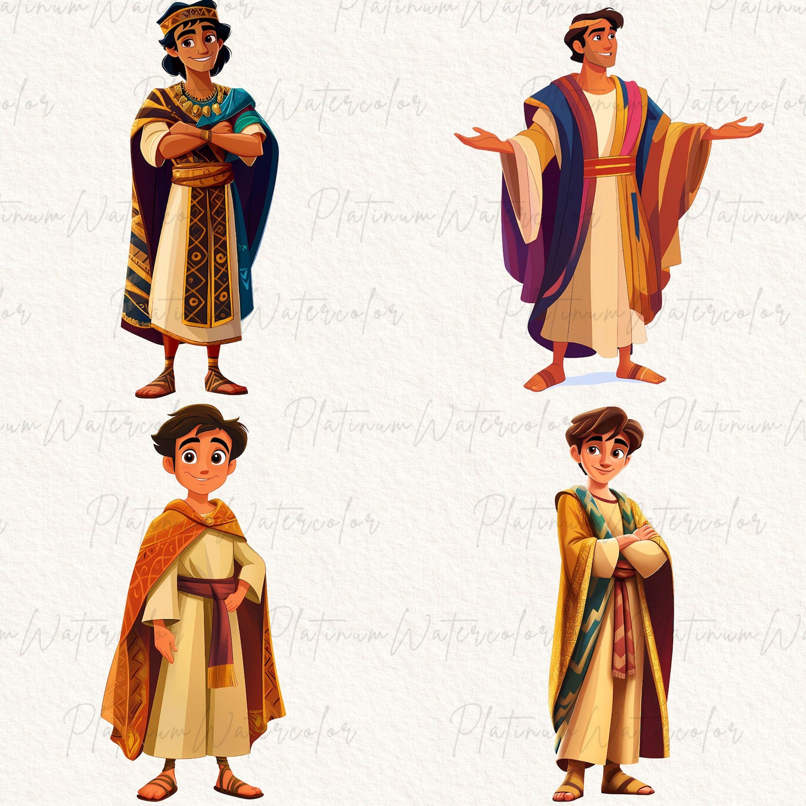Joseph Biblical Characters, Clipart Bundle, Bible Study, Transparent ...